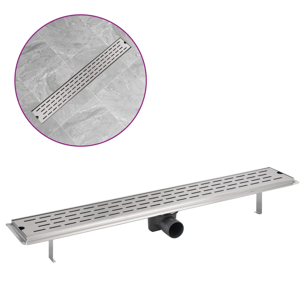 Desagüe lineal de ducha 830x140 mm acero inoxidable | Leroy Merlin