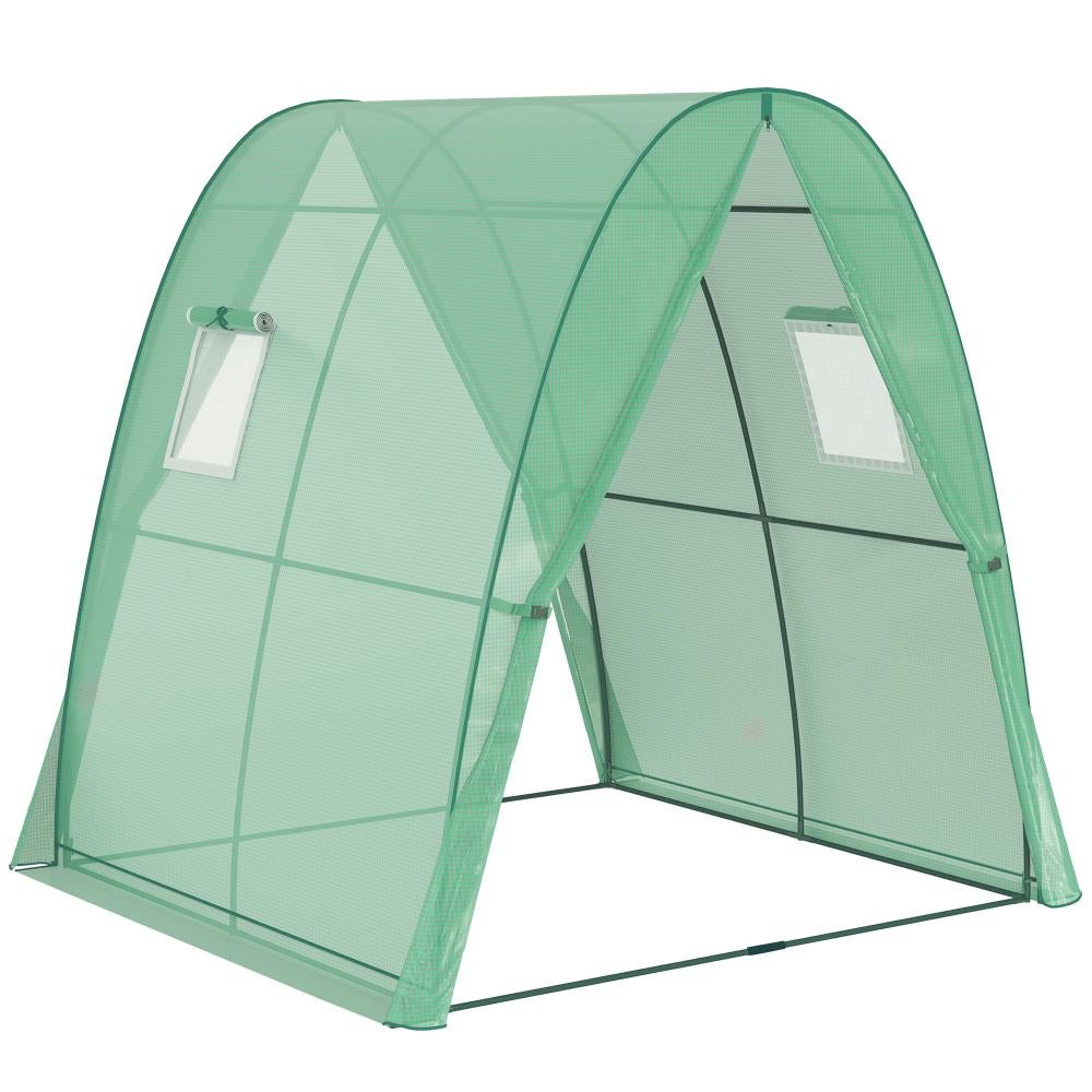 Serre avec porte roulante, 2 fenêtres, serre en PVC résistante pour ...