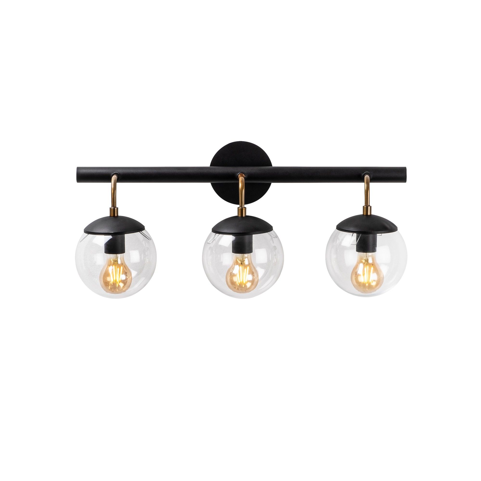 Applique murale barre 3 lampes sphériques Hankala 61cm Verre ...