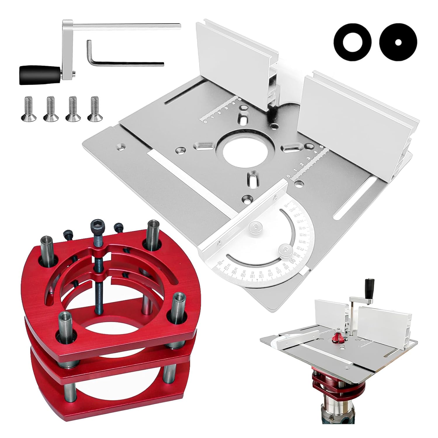 Kit de fresadora de mesa de aluminio de 65 mm - con fresadora elevadora ...