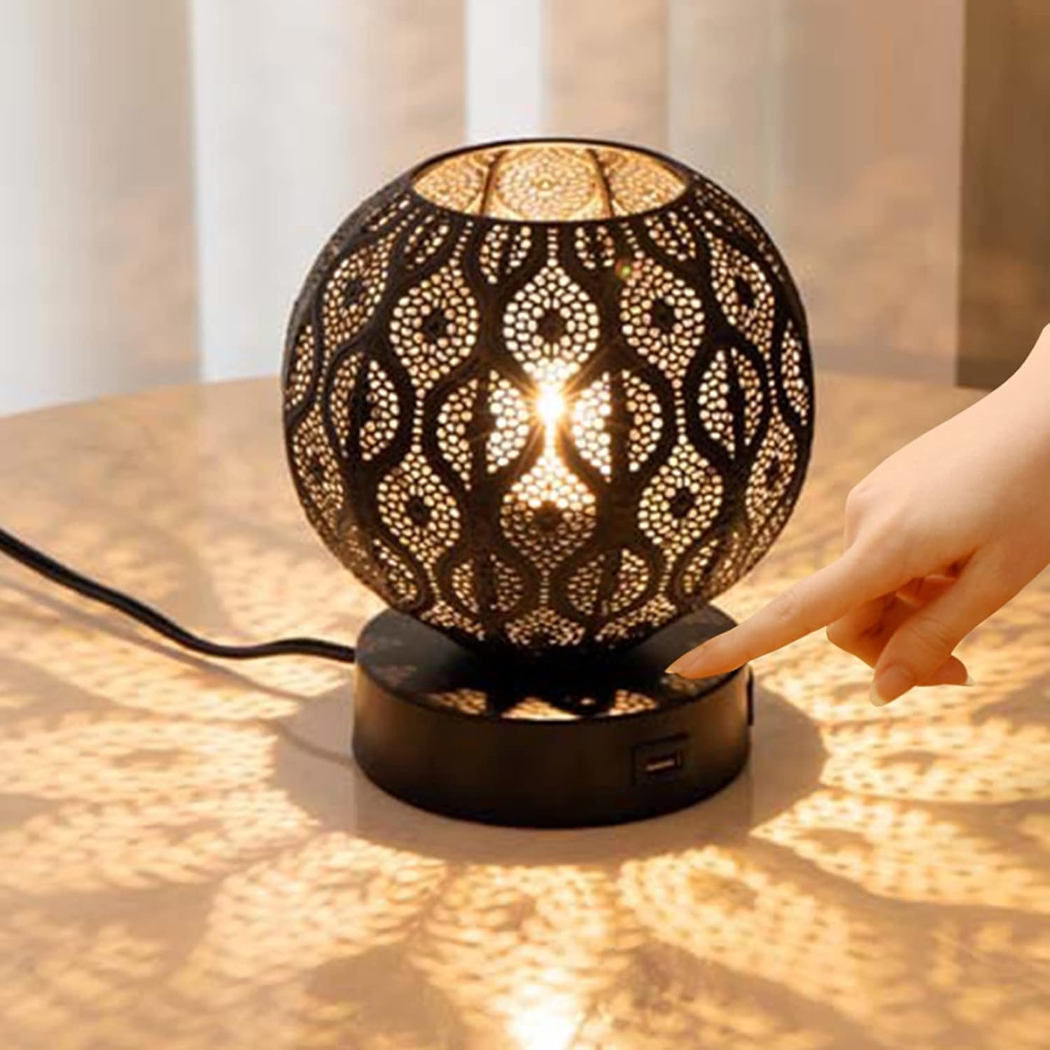 Lampe d'Ambiance Tactile avec Ports USB, Luminosité Variable - Lampe de ...