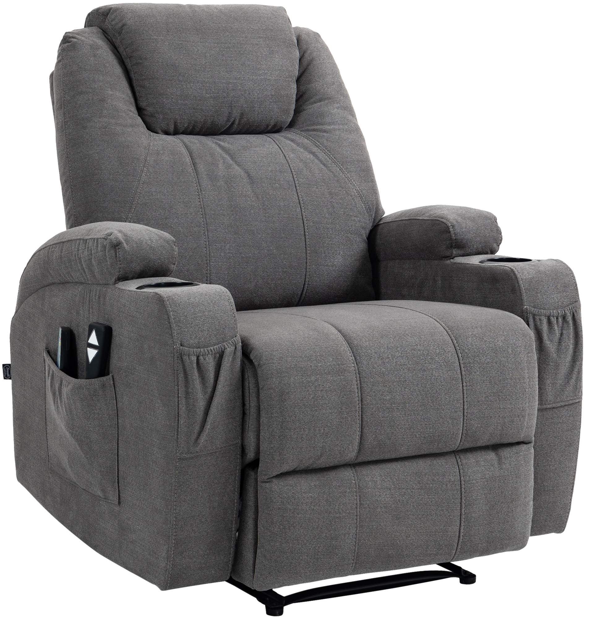 Fauteuil Hepler avec fonction massage Gris|Tissu | Leroy Merlin