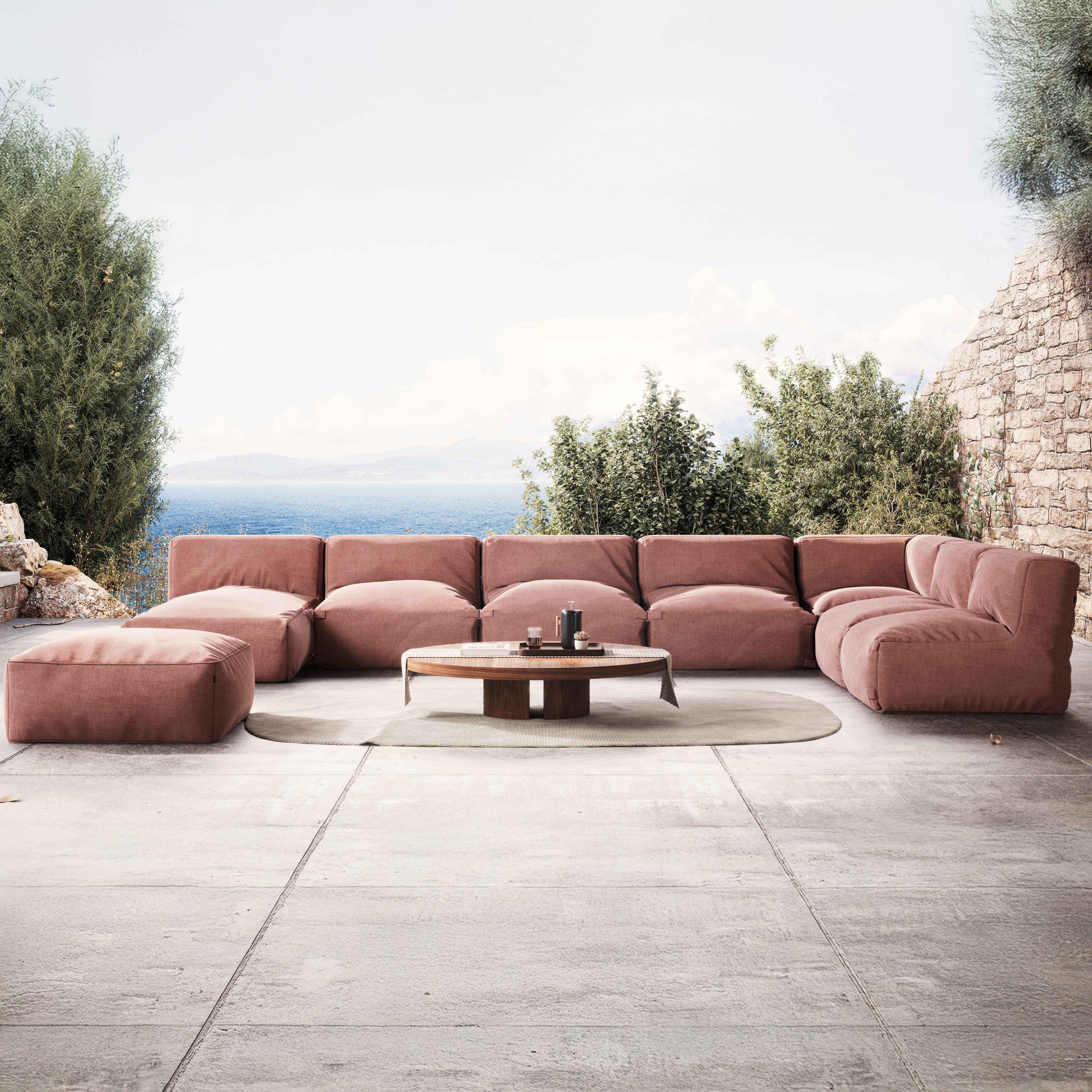 Salon de jardin modulable 8 places terracotta, Mixi - Oviala | Leroy Merlin
