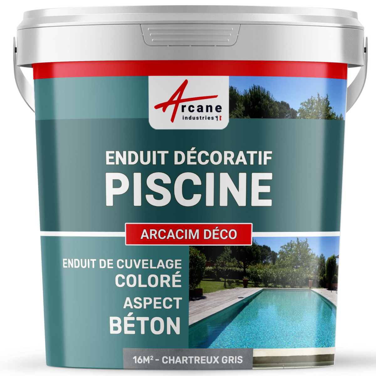 ENDUIT DE CUVELAGE PISCINE FINITION BETON CIRE - ARCACIM DECO - 16 m² ...