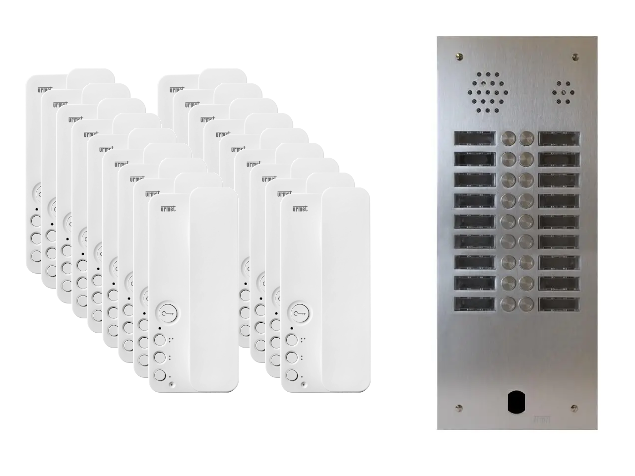 Kit interphone 2 rangées avec 18 combinés URMET Collectif | Leroy Merlin