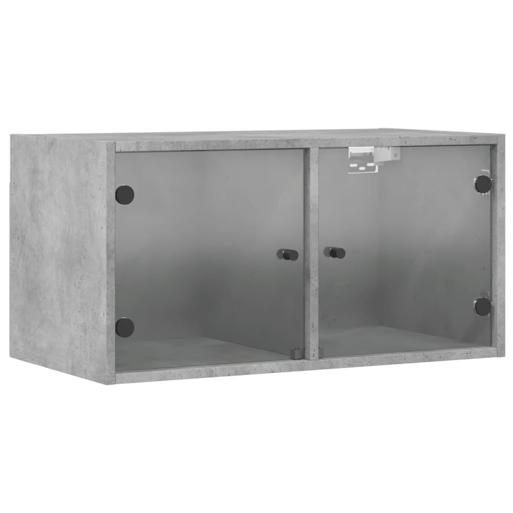 Mueble De Pared Puertas De Vidrio Gris Hormigón 685x37x35 Cm Leroy Merlin