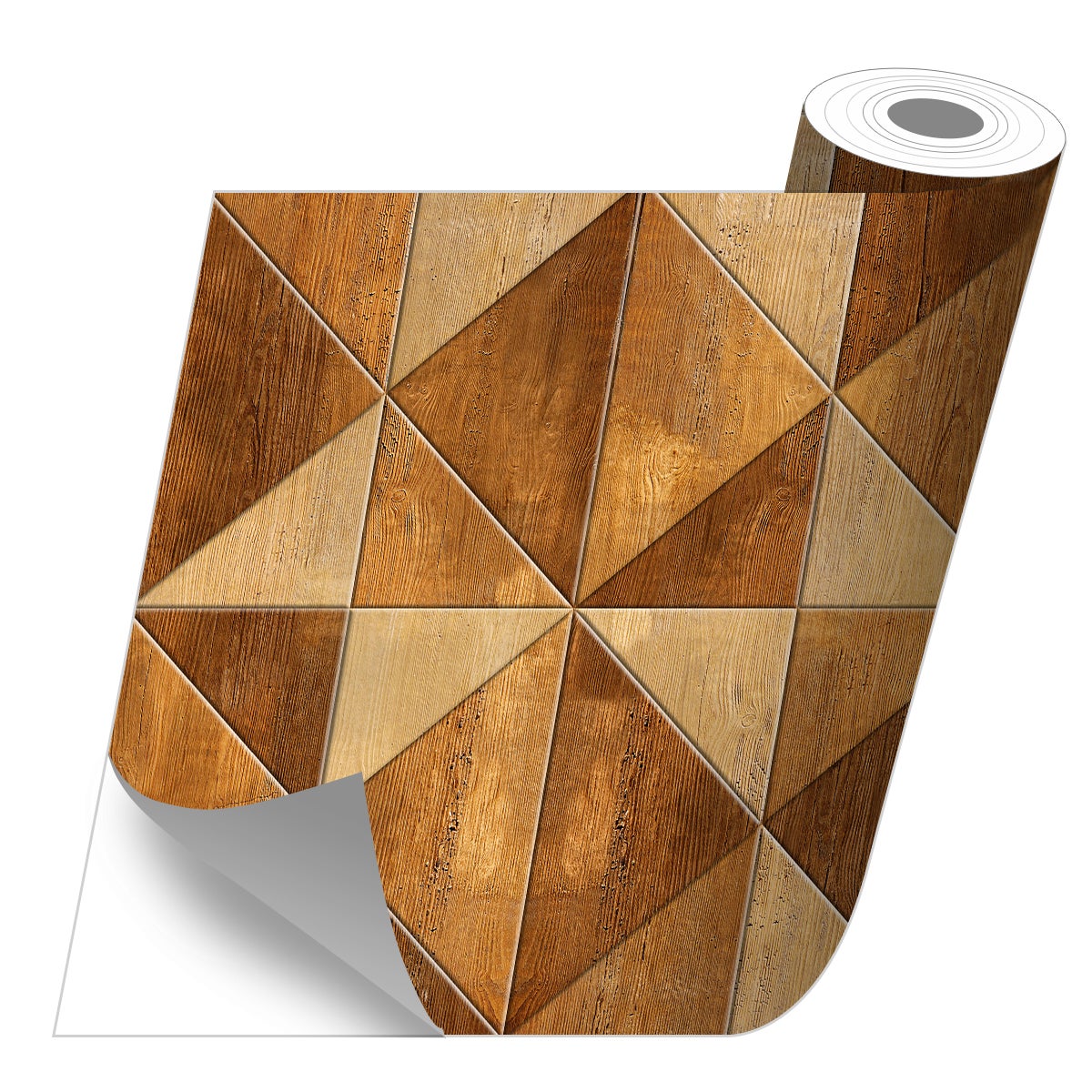 Rollo sticker Triangulos madera 1 50x100 cm | Leroy Merlin