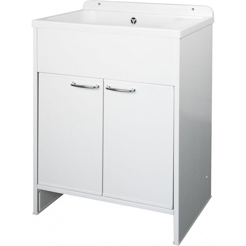 Lavabo blanco ahorrador de espacio con mueble, para interior y exterior ...