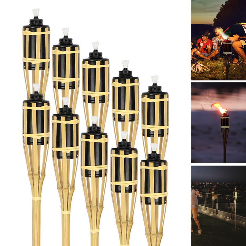 Antorcha de jardín para exterior Set de 40 Antorcha de bambú con mecha ...