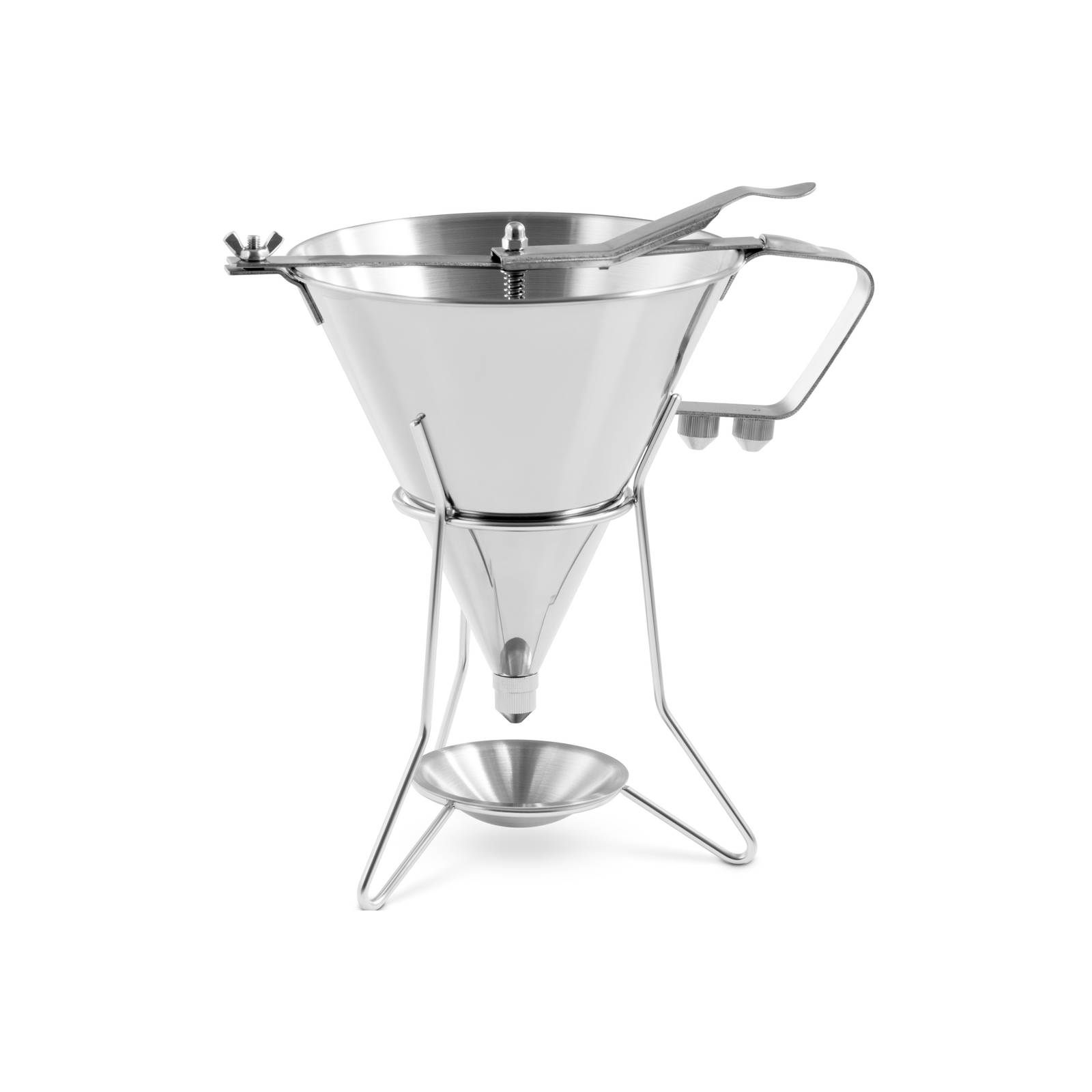 Embudo dosificador - 1,8 L - Acero inoxidable - 3 boquillas - Soporte ...