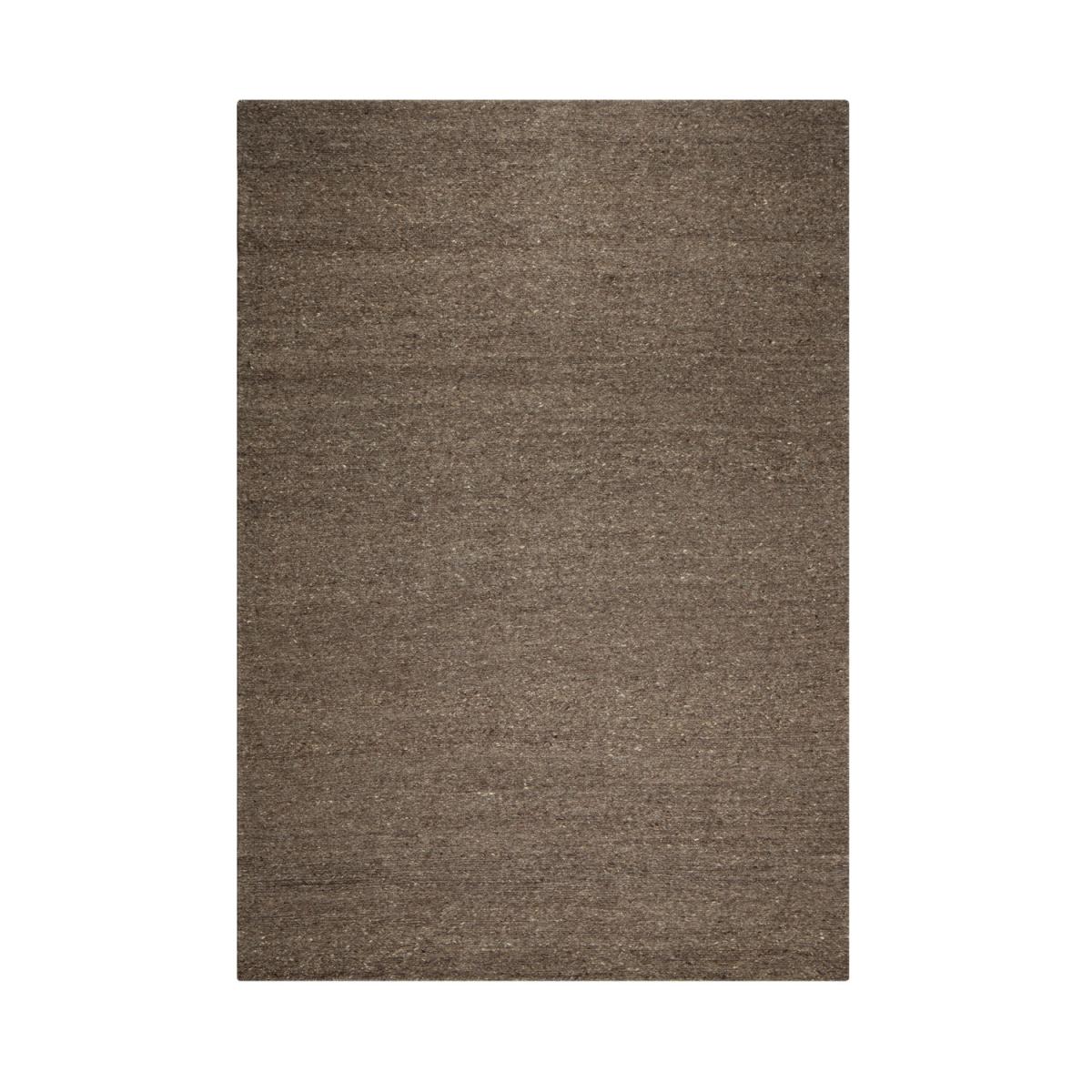 Tapis kilim 200x300 rectangle fait main en laine marron motif uni LOOK ...