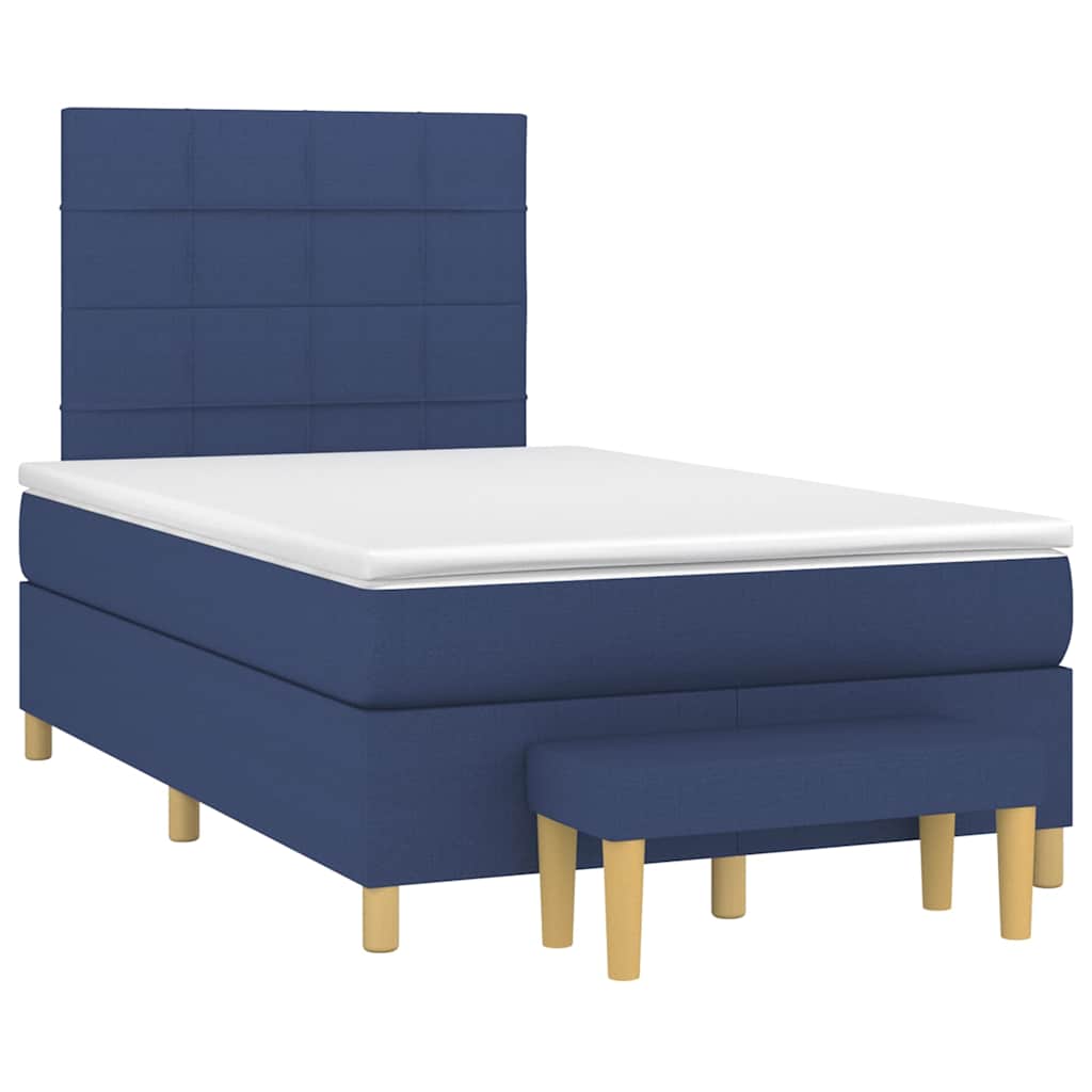 Cama box spring con colchón tela azul 120x190 cm | Leroy Merlin