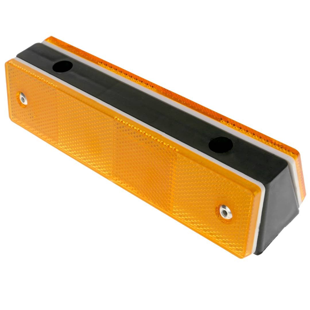 Réflecteur double paroi orange en plastique noir - 180x50x40mm | Leroy ...
