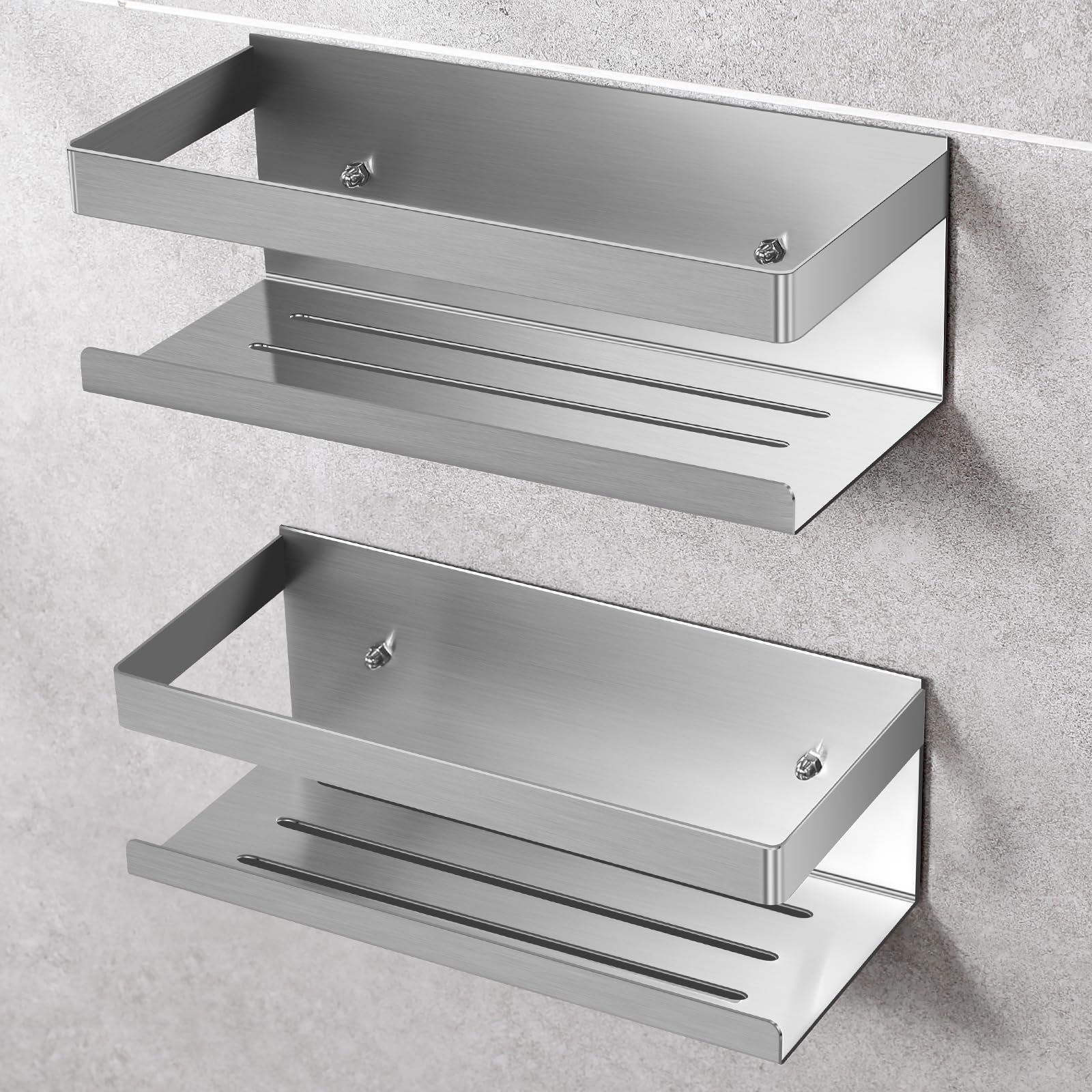 2 Étagères de Douche sans Perçage en Acier Inoxydable SUS304, Support ...