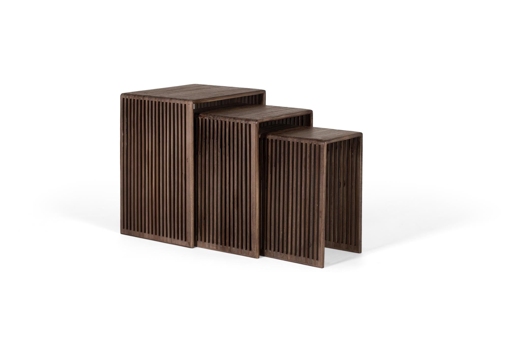 Ensemble de 3 tables en bois de teck recyclé | Leroy Merlin