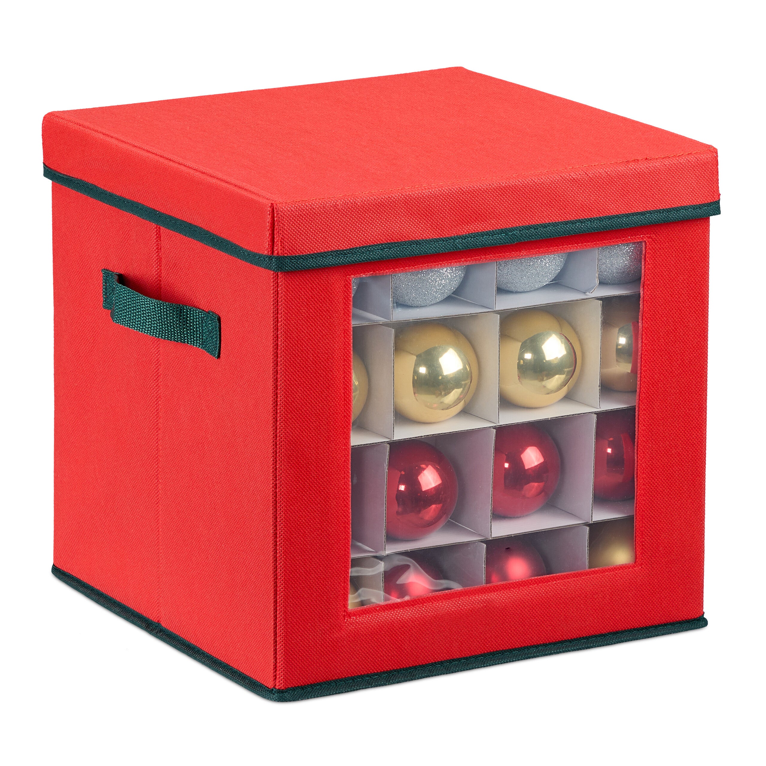 Relaxdays Caja Organizadora Adornos Navideños, Árbol Navidad, Forro ...