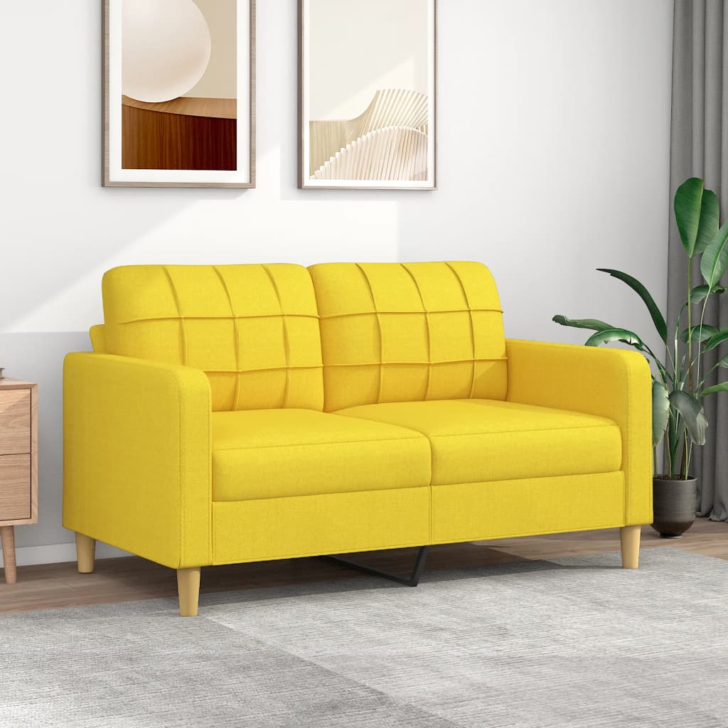 VidaXL Sofá de 2 plazas de tela amarillo claro 140 cm | Leroy Merlin