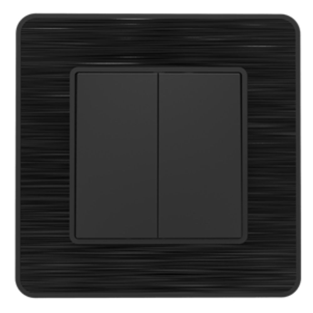 Interrupteur complet va et vient double 10A - métal Noir brossé - Kouro ...