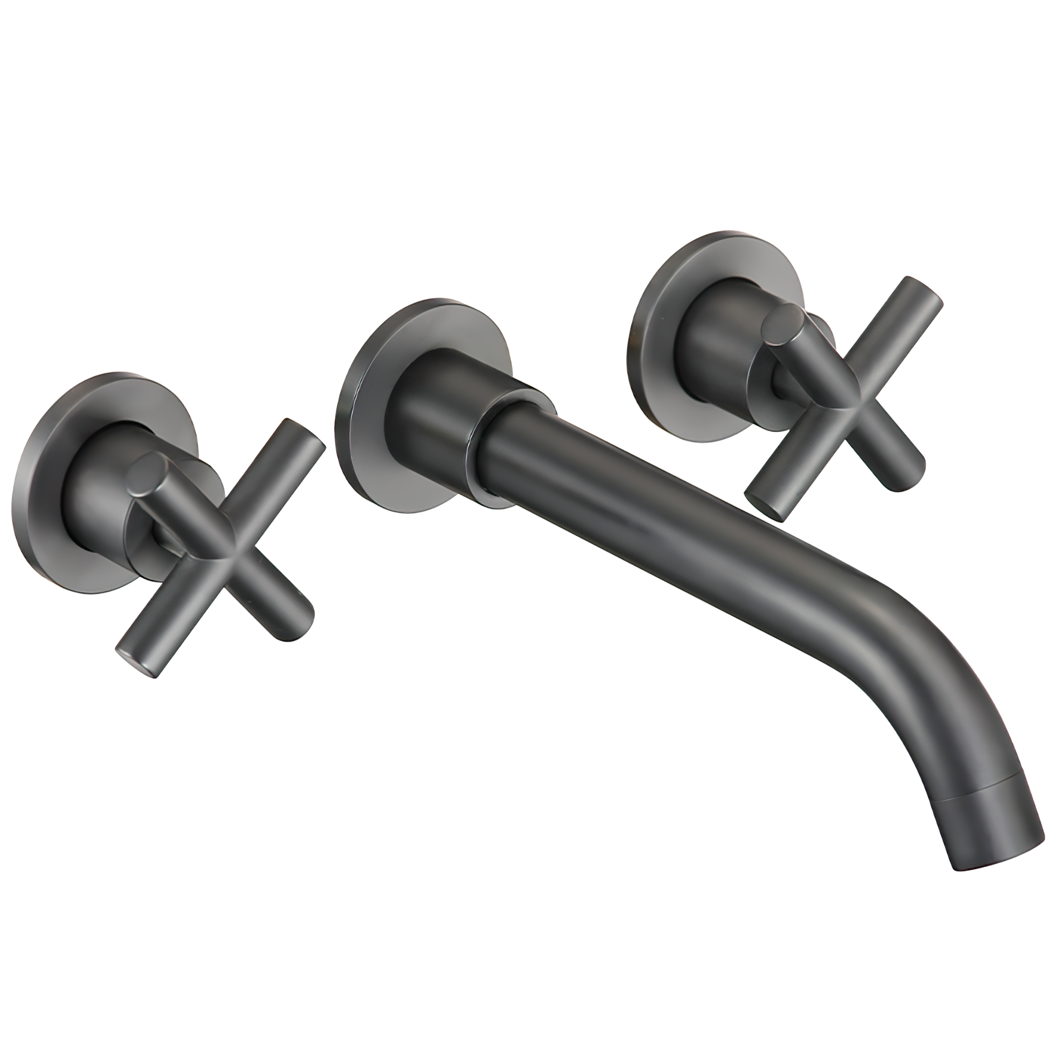 VALAZ Grifo de lavabo empotrado redondo bimando negro mate Serie Nalon ...