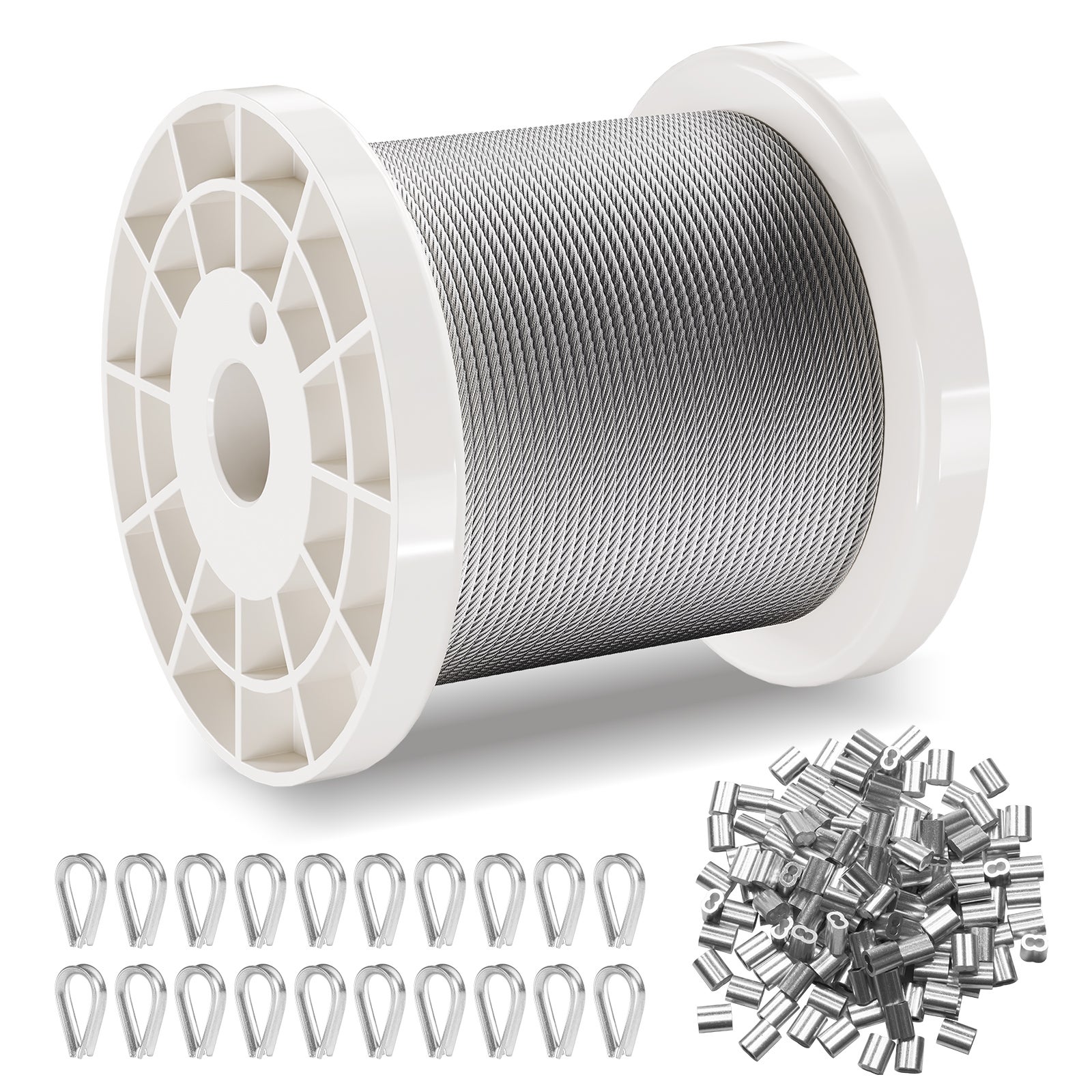 SucceBuy Kit de cable metálico, Cable de acero inoxidable 304 de 1/16 ...