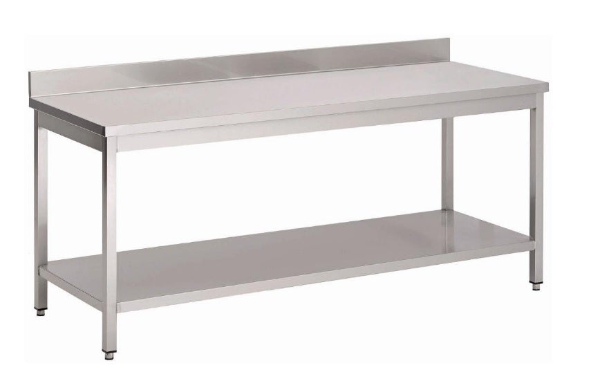 Table Inox Adossée Budget avec Etagère Gamme 700 - L2G - l100- L0- P70 ...