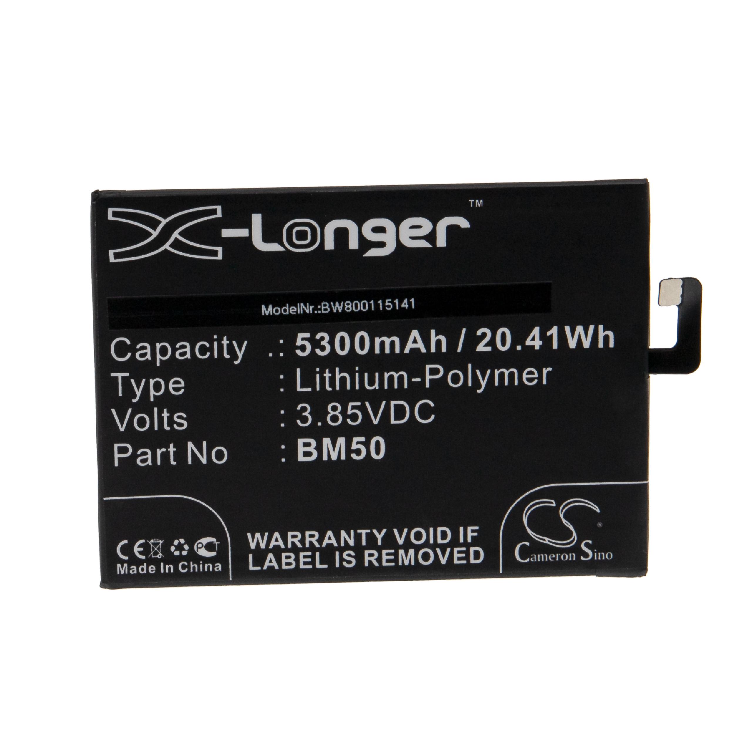Vhbw Batterie remplacement pour Xiaomi BM50 pour smartphone (5300mAh, 3 ...