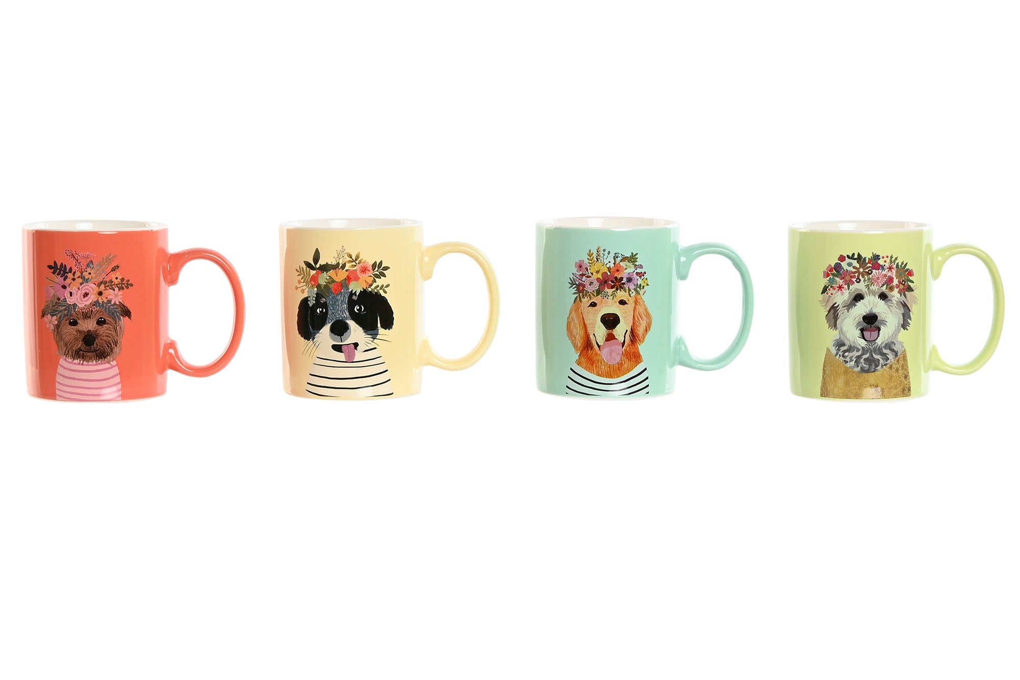 PACK DE 12 MUG PORCELANA 12X8X9,5 360ML PERROS 4 SURT. | Leroy Merlin