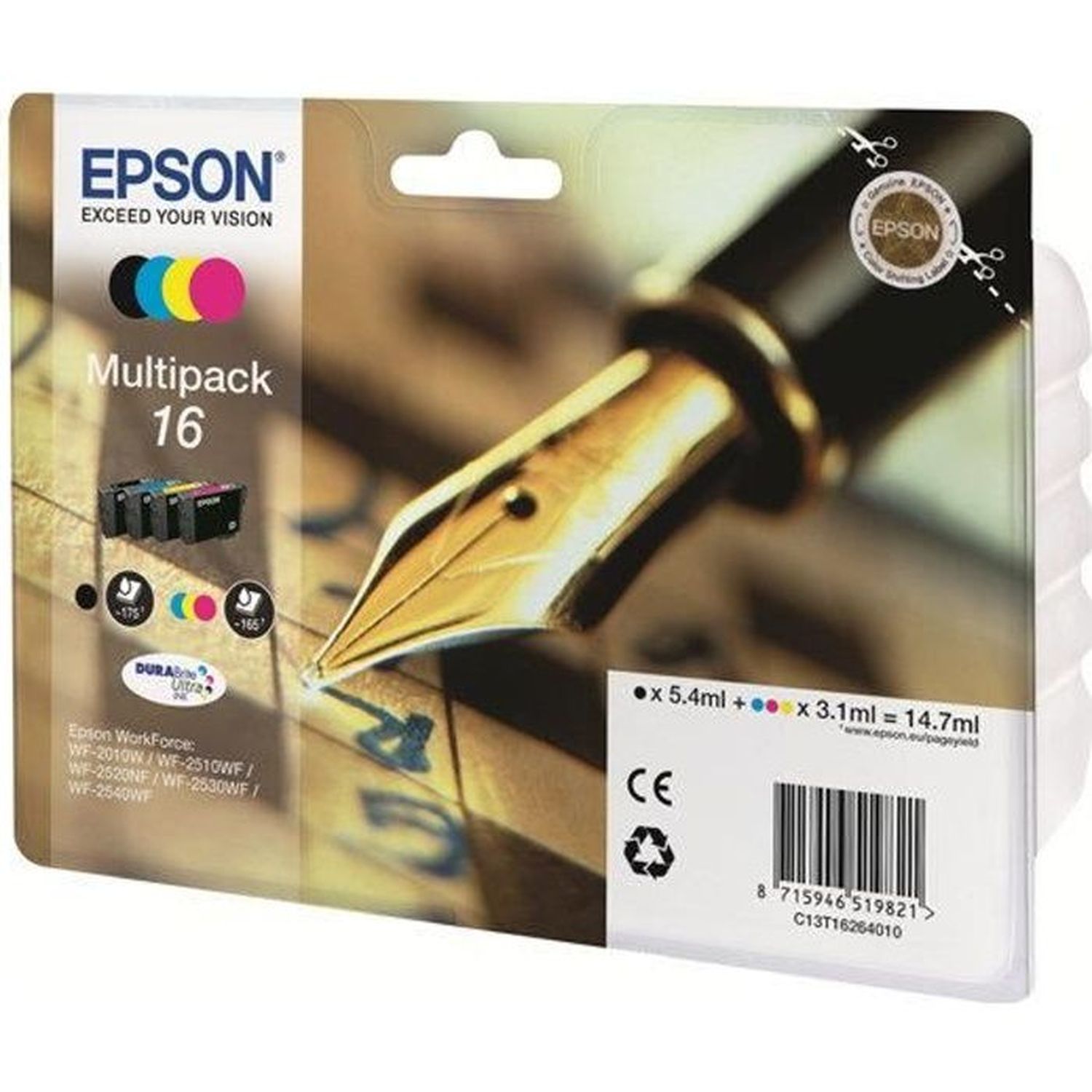 EPSON Multipack T1626 - Stylo Plume - Noir, Cyan, Magenta, Jaune ...