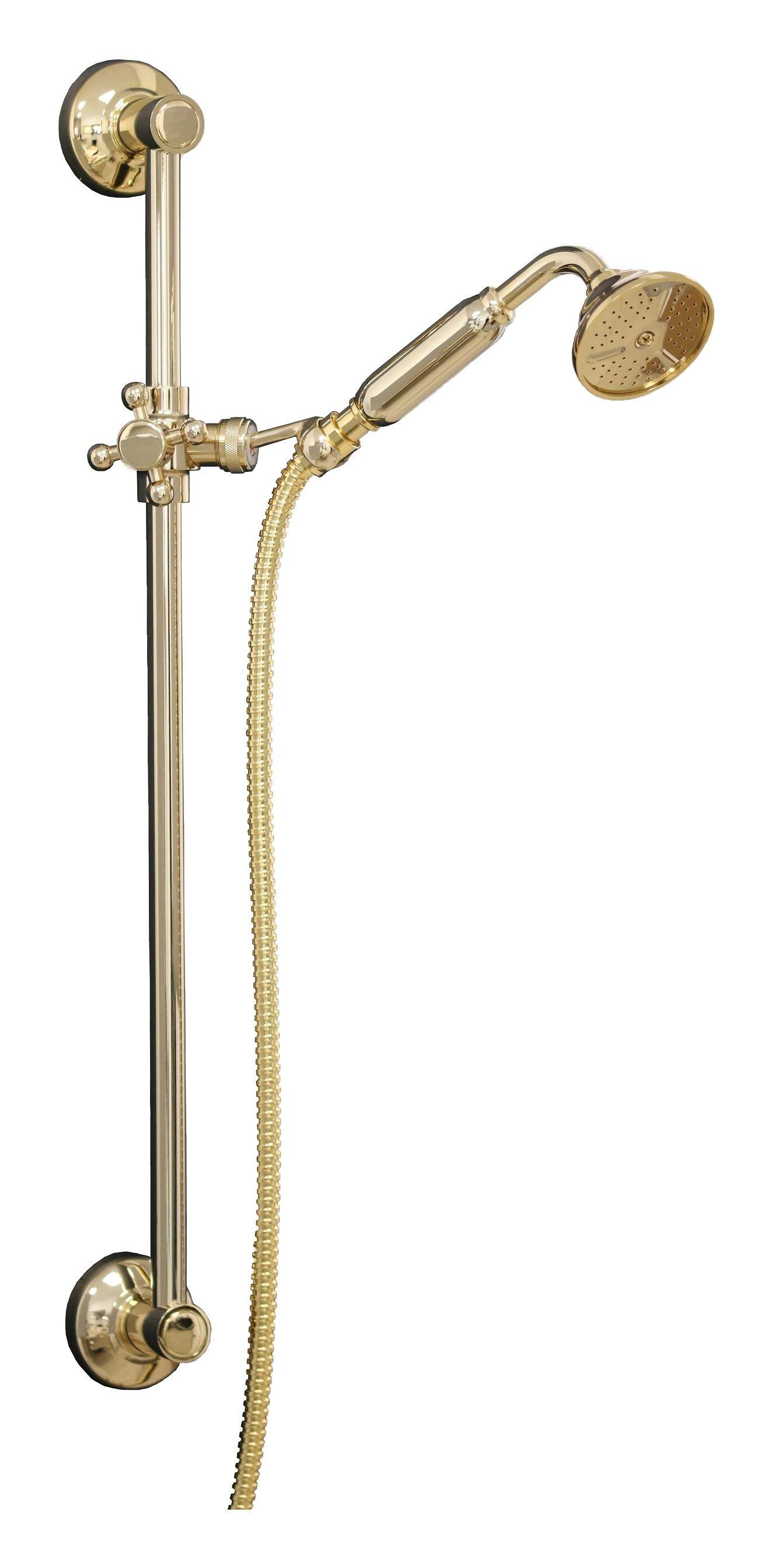Rail coulissant de style ancien avec douche et finition dorée flexible ...