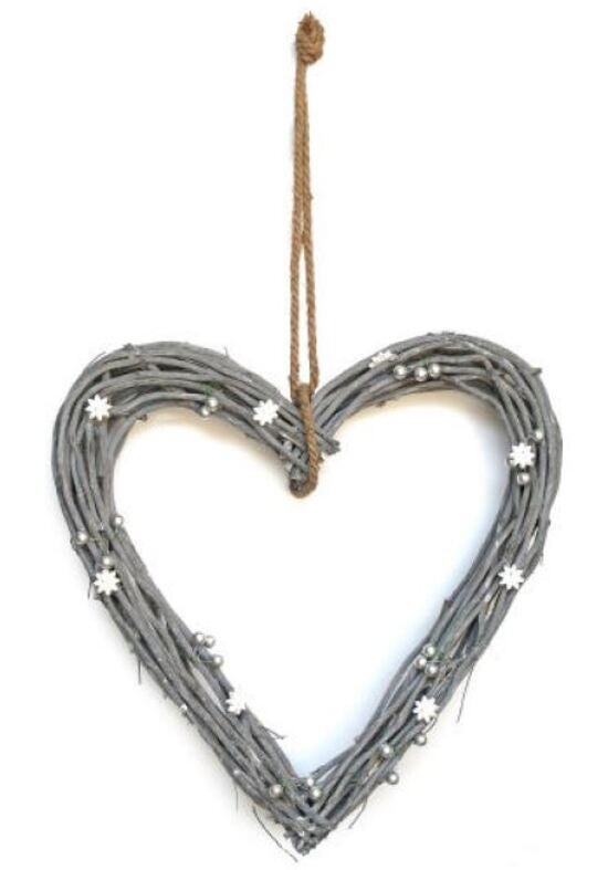 Cuore in vimini 57x7xh54cm da appendere GRIGIO | Leroy Merlin