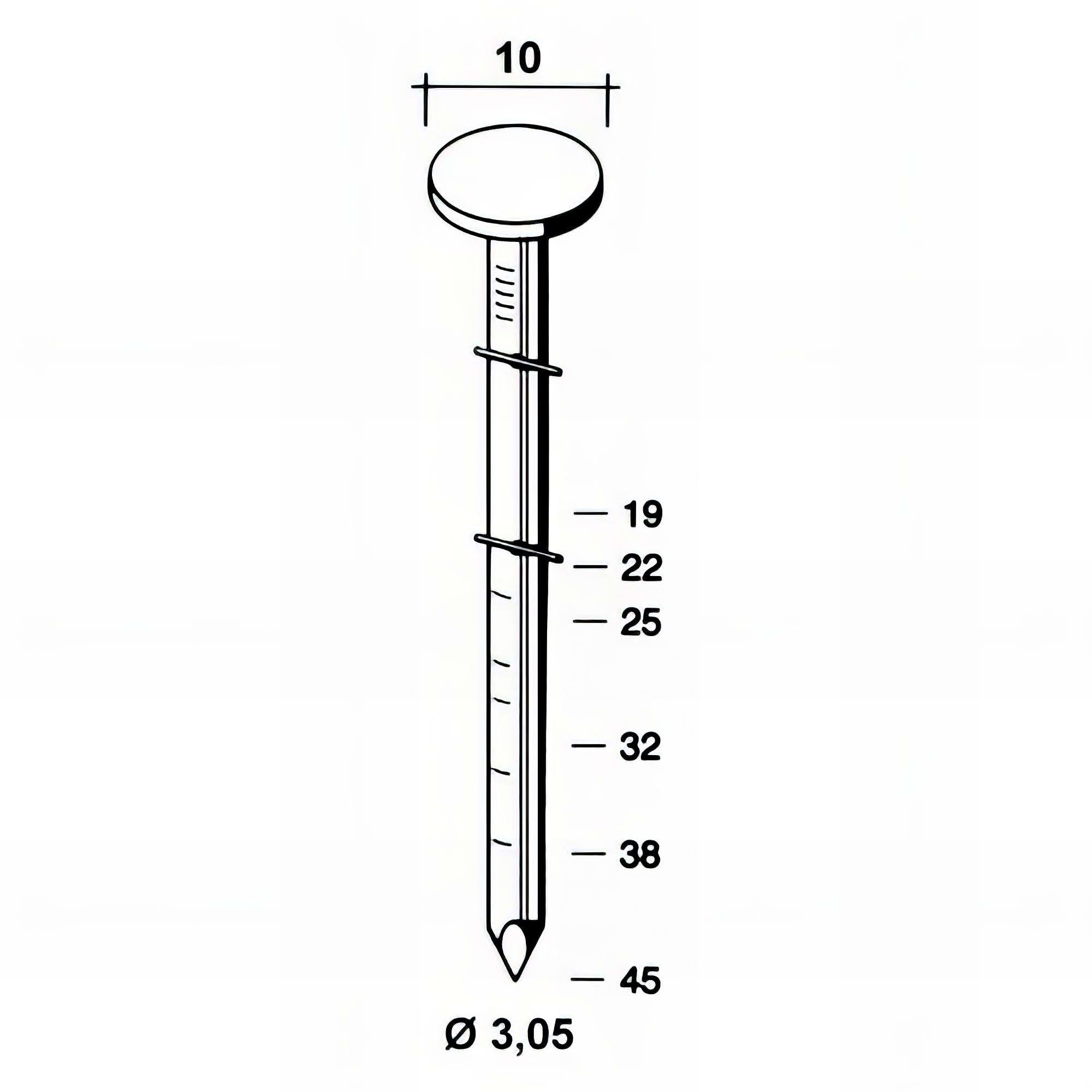 Coil de 7 200 pointes Roofing brut 16° D. 3,05/10 x L. 45 mm - R163045B ...