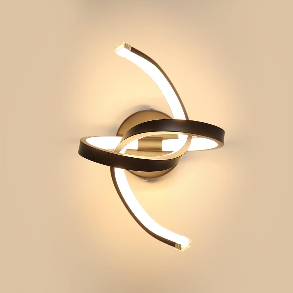 GOECO Lámpara de pared interior, lámpara de pared LED de diseño de ...