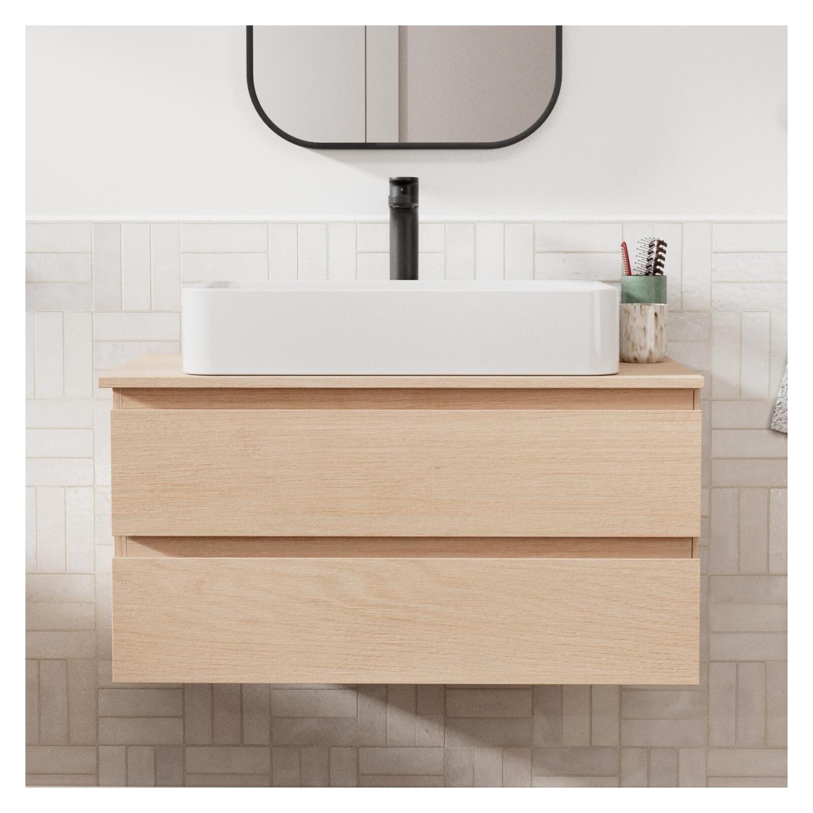 Ensemble meuble simple vasque SORRENTO 80 cm + vasque | Leroy Merlin