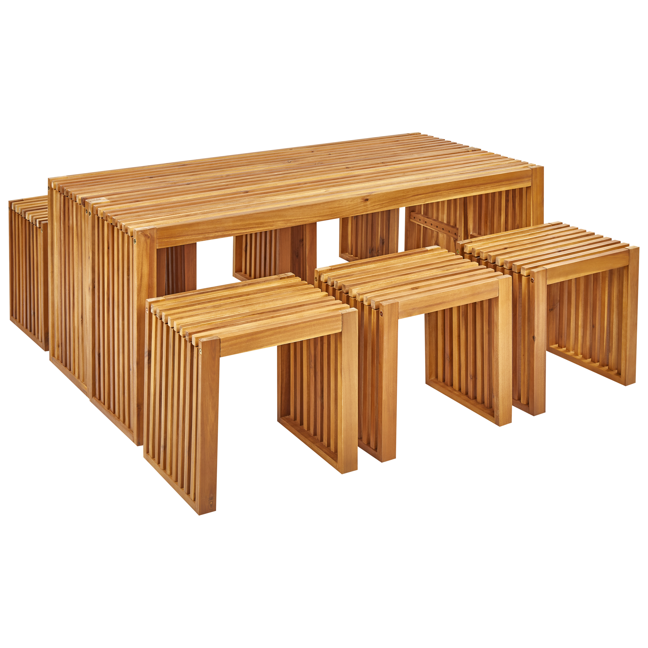 Tables avec chaises BELLANO Acacia Bois clair | Leroy Merlin
