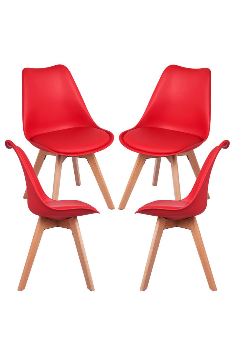 Pack 4 Sillas Synk Basic - Rojo | Leroy Merlin