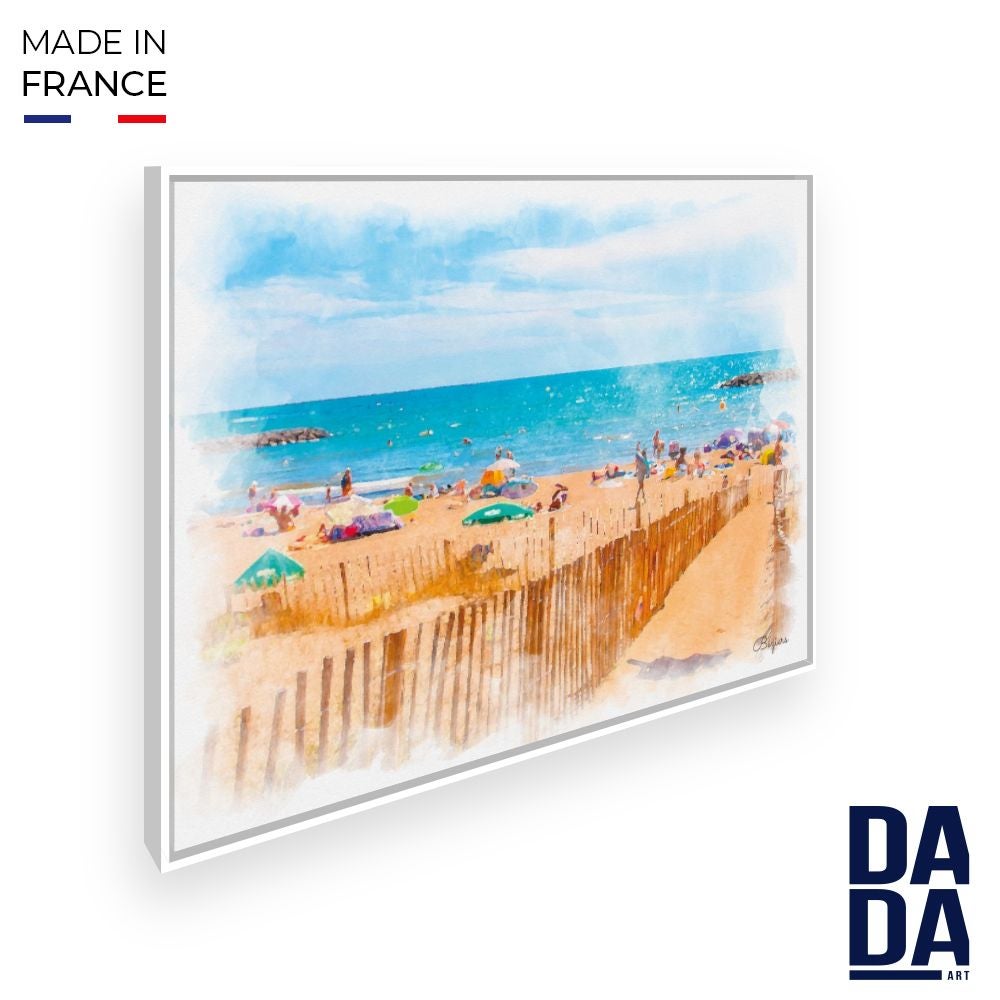 Tableau Plage de Beziers / 45x60cm / Cadre Blanc / Fabriqué en France ...
