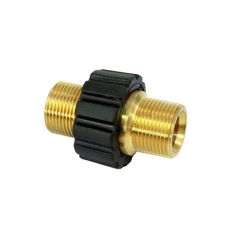Hose quick connector (15 mm diameter), M22 x 1.5 double male pressure ...