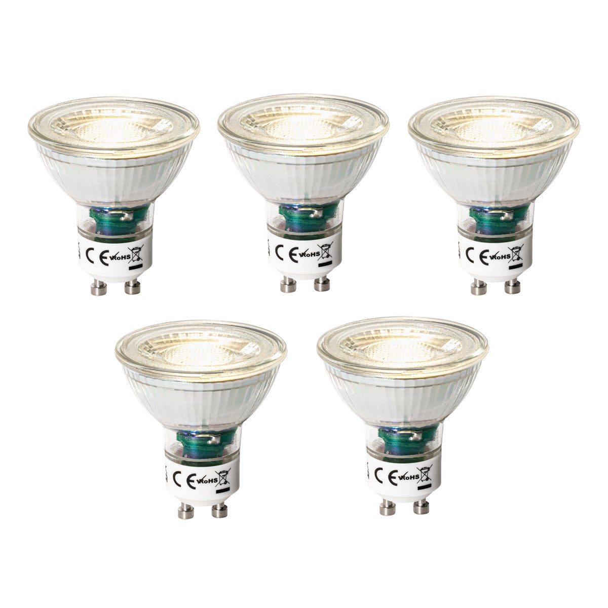 Lot de 5 ampoules LED GU10 à intensité variable en 3 étapes 7W 600 lm 3000K | Leroy Merlin