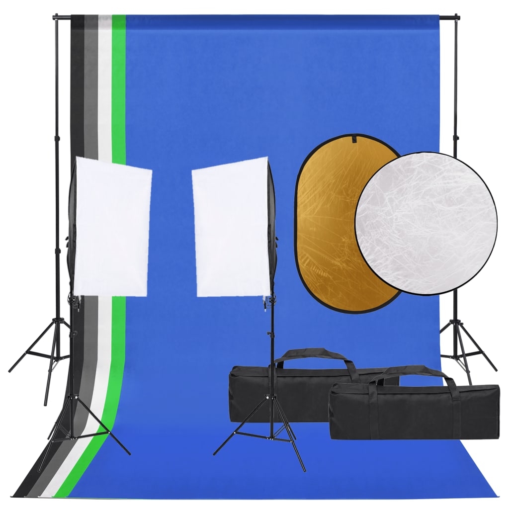 Kit de estudio fotográfico con set de luces, fondo y reflector | Leroy ...