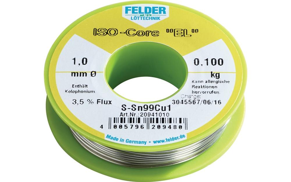 FELDER Fil d'apport de soudure ISO-Core® EL 1,5 mm 250 g S-Sn99Cu1 ...