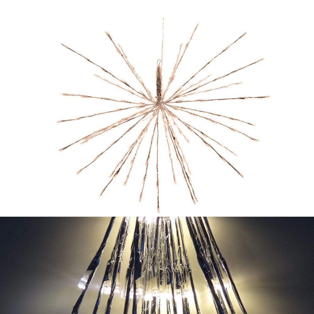 FIGURA LED CON PUNTAS EFECTO DESTELLO FIJO 70cm 160 LEDS BLANCO CALIDO ...