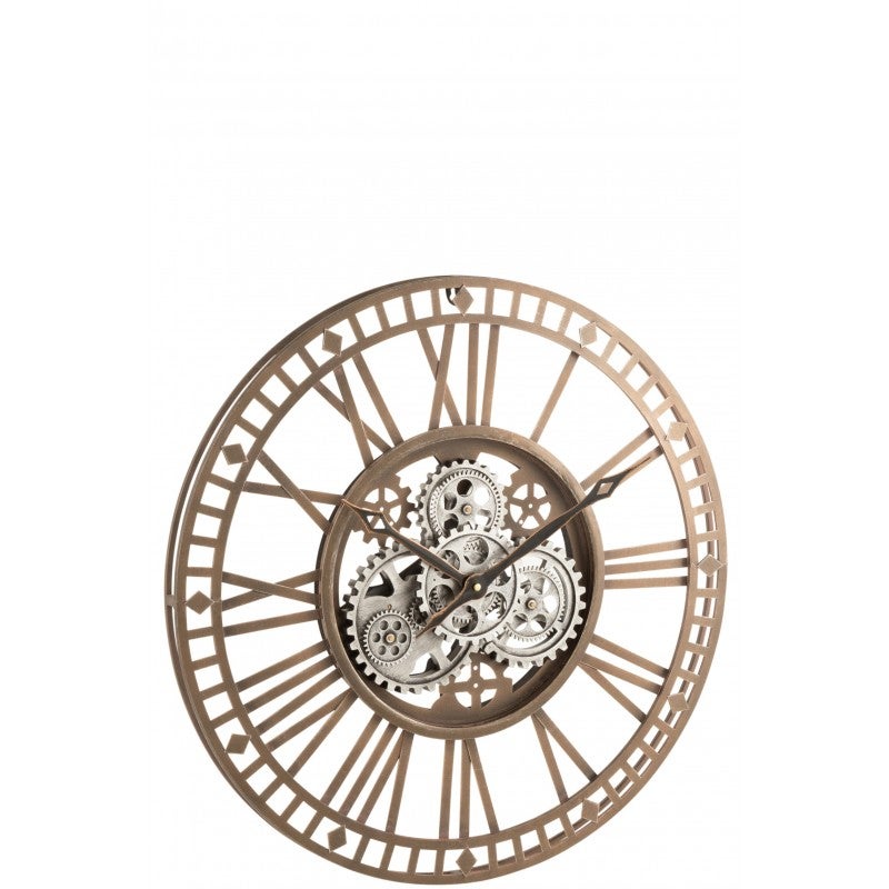 Reloj con números romanos de metal gris de 60x7x60 cm | Leroy Merlin