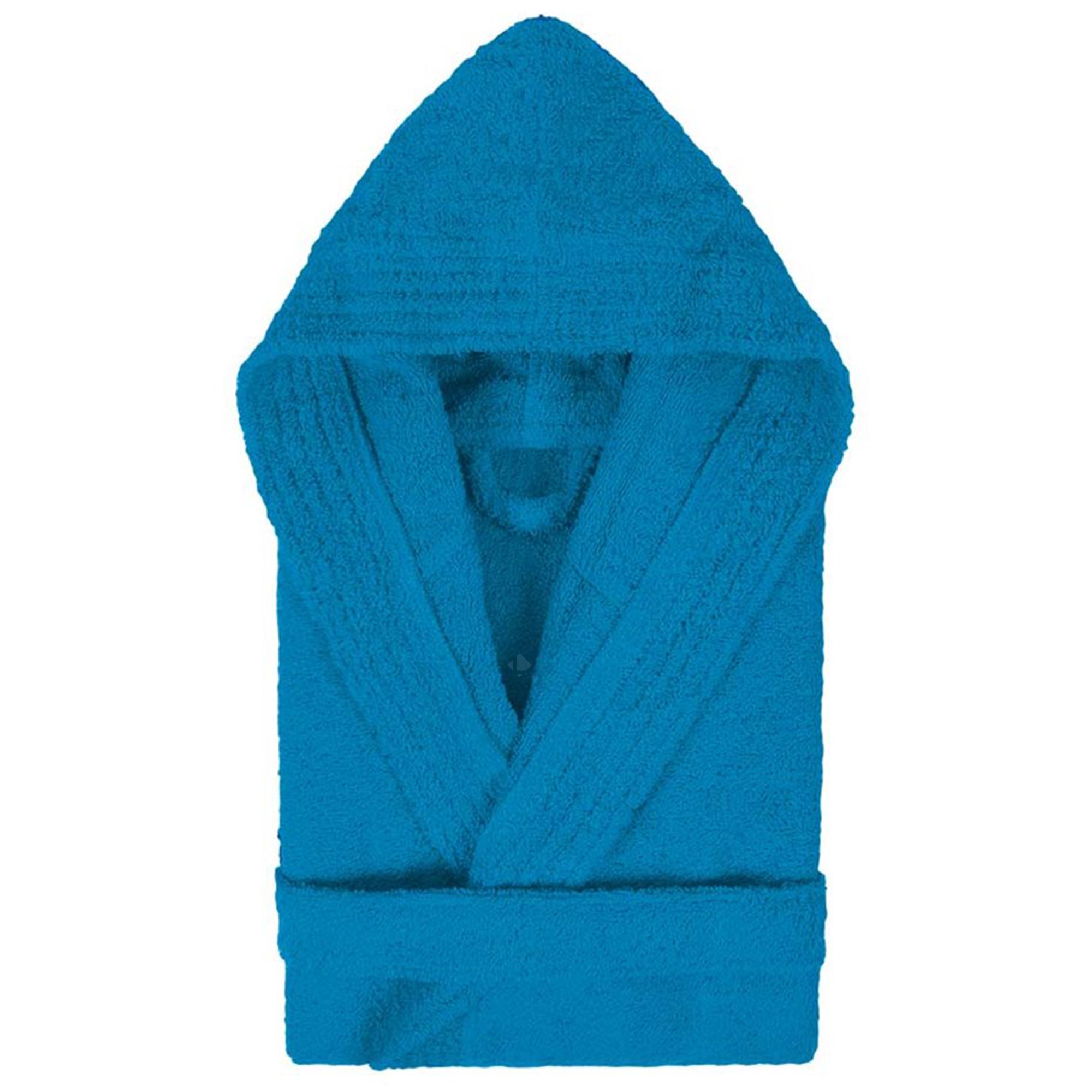 Peignoir à capuche enfant PURE coton 14 ANS bleu turquoise | Leroy Merlin