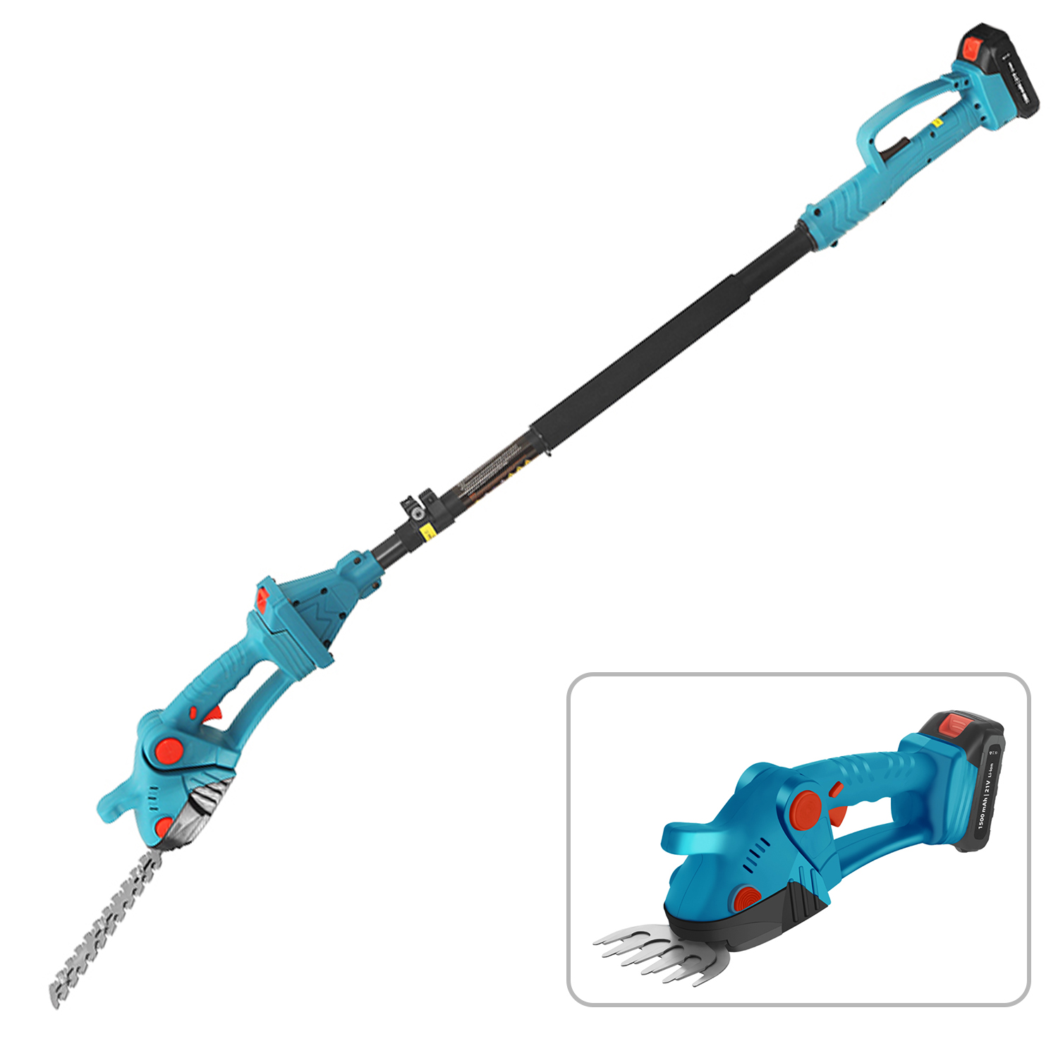 DAM Taille-haie électrique avec 1350 rpm, 15000mAh et manche allongé de ...