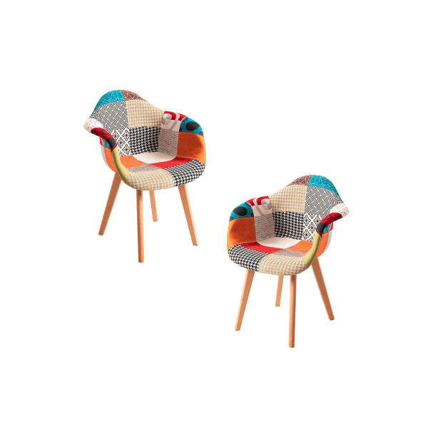 Pack 2 Sillas Belu Patchwork - Patchwork colores | Leroy Merlin