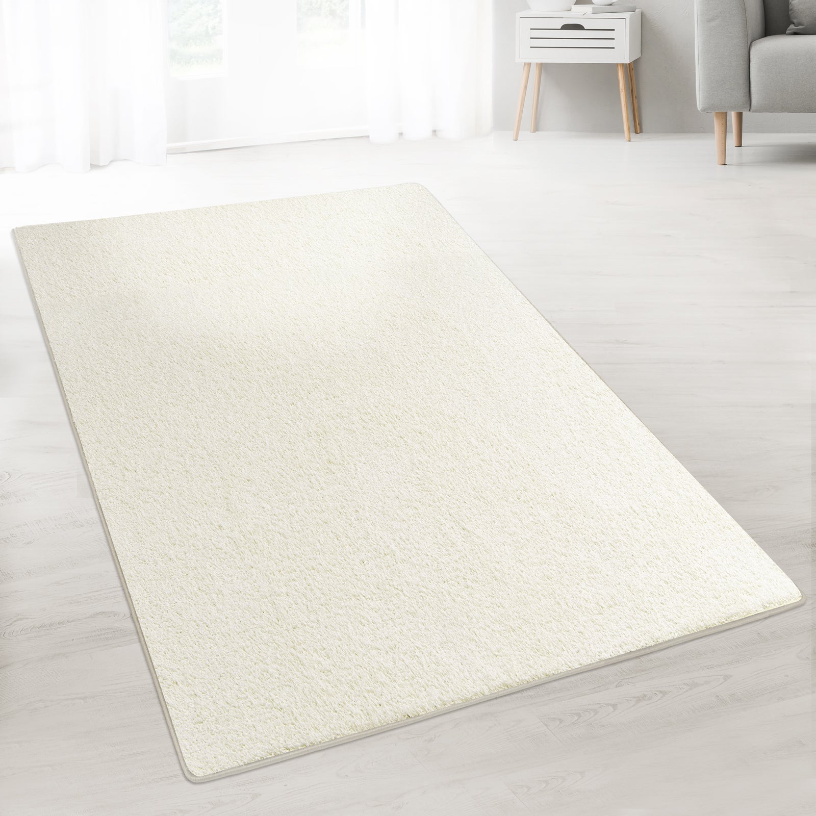 Tapis Shaggy Barcelona Crème 50 x 150 cm | Leroy Merlin