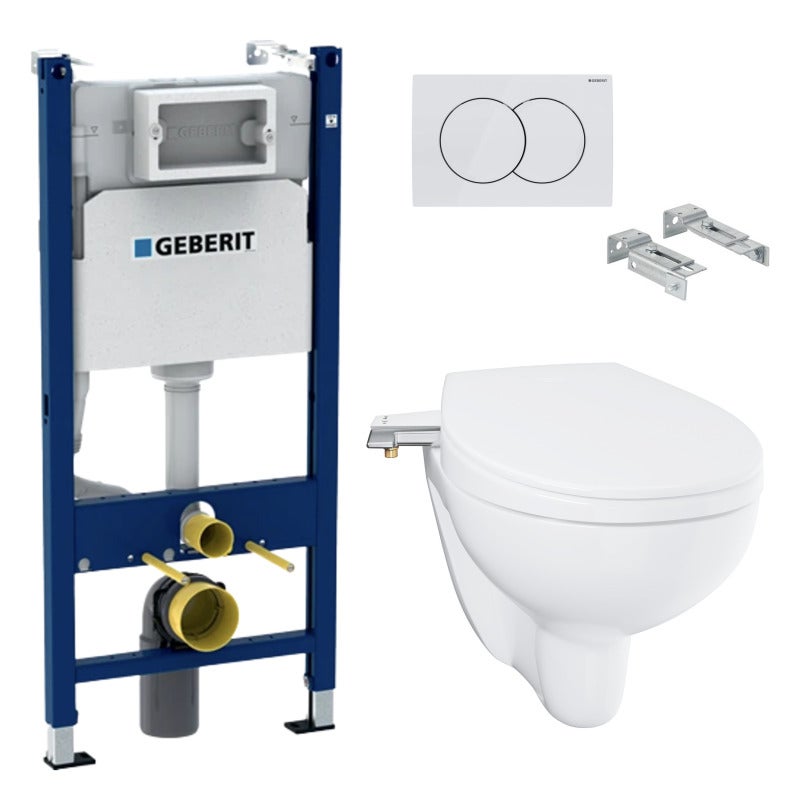 Inodoro Geberit Duofix + Inodoro Grohe Bau Ceramic + Asiento lavabo ...