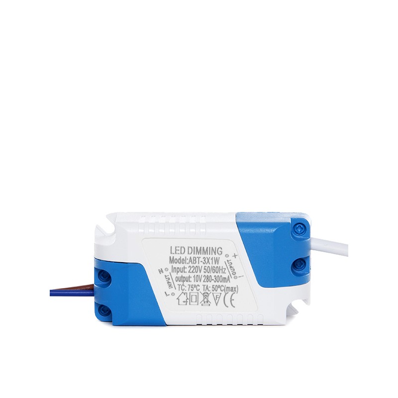Driver ABT-3X1W Pot.3W V Out 10VDC 300 mA Clase II TRIAC [GR-DRDIM-3W ...