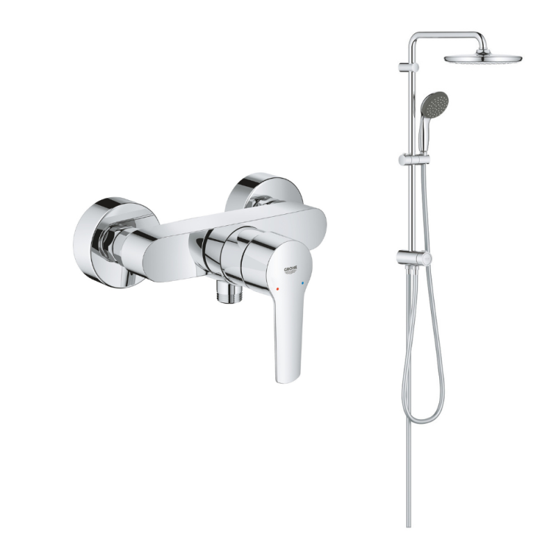 Pack mitigeur de douche Grohe Start 2021 chromé + Ensemble de douche ...