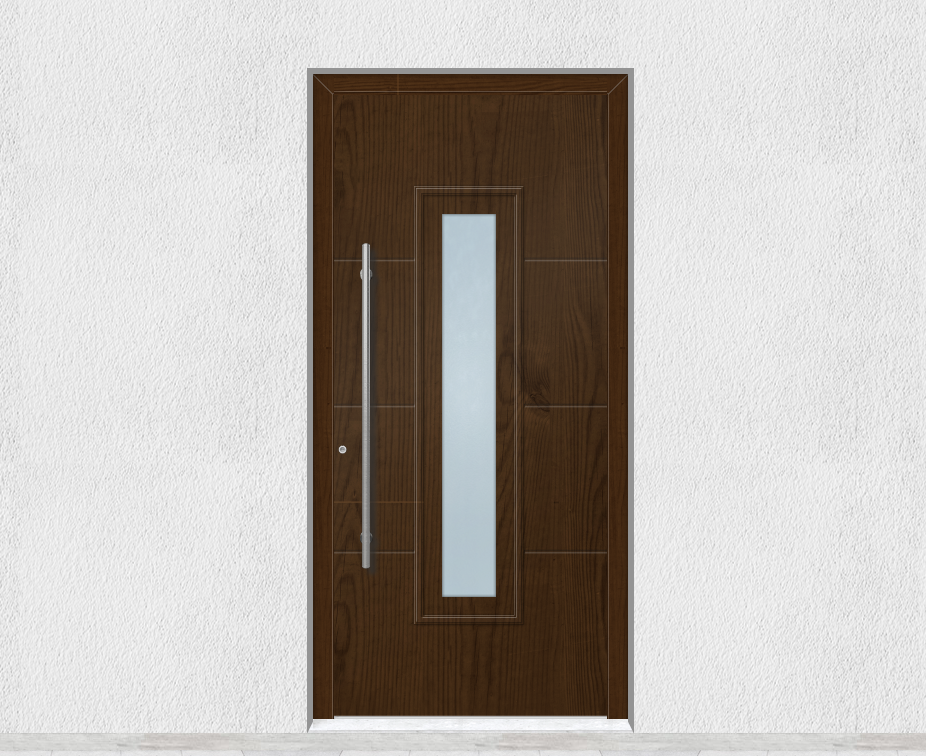 Porte d'entrée en aluminium TRADITIONAL DESIGN 5141-1120-9 Imitation ...